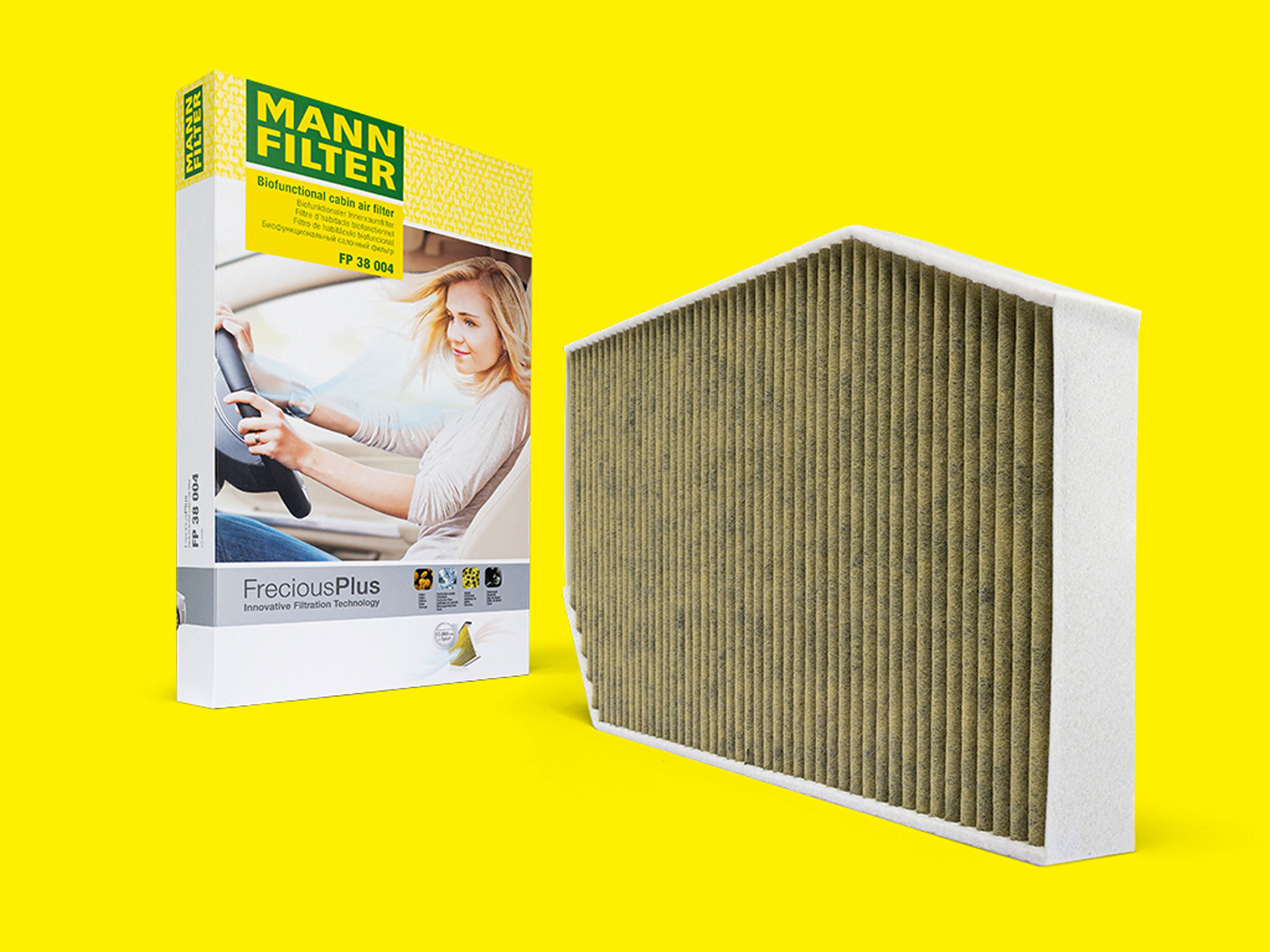 New MANN-FILTER cabin air filter featuring nanofibers
